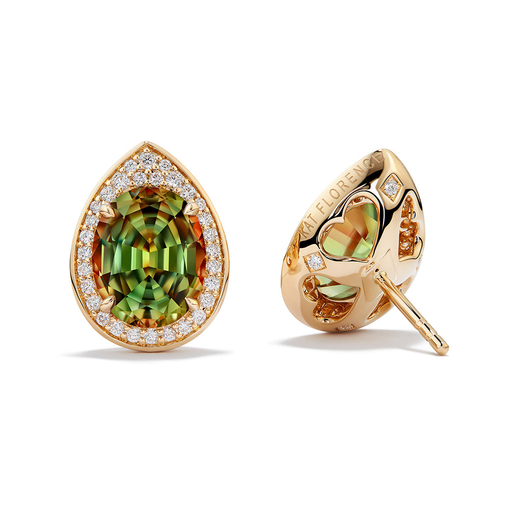 Zultanite Earrings with D Flawless Diamonds set in 18K Yellow Gold ...