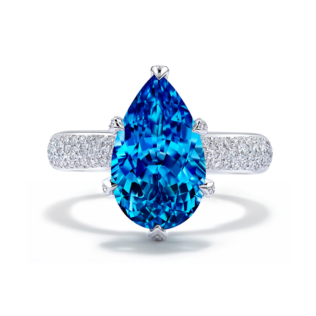 Santa Maria Aquamarine Ring with D Flawless Diamonds set in 18K White ...