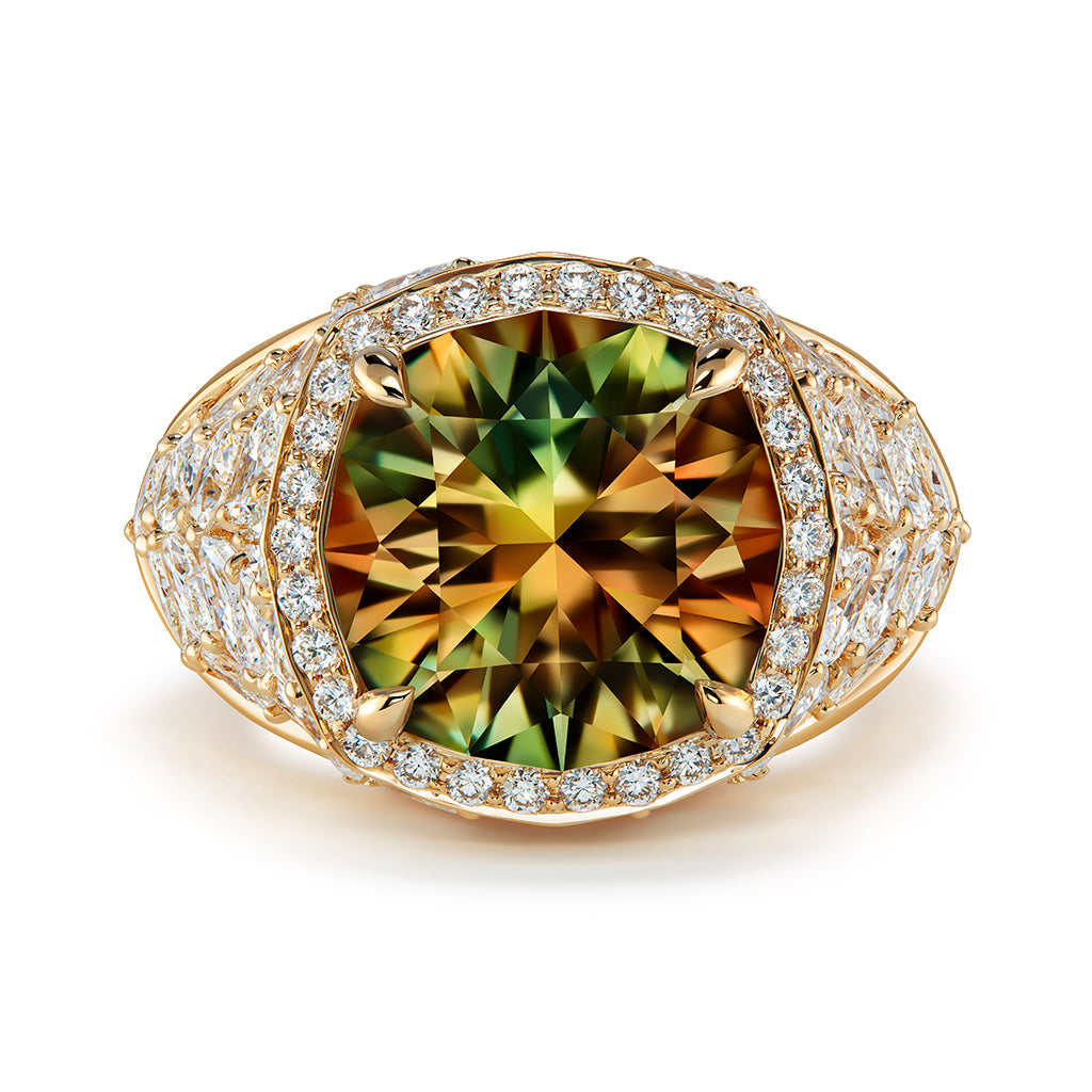 Zultanite® Ring with D Flawless Diamonds set in 18K Yellow Gold – Kat ...
