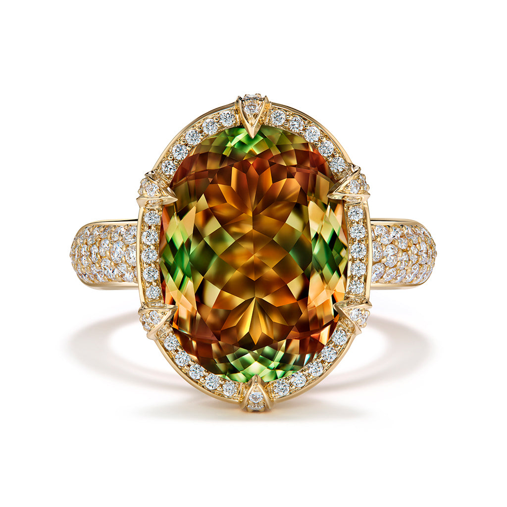 Zultanite Ring with D Flawless Diamonds set in 18K Yellow Gold – Kat ...