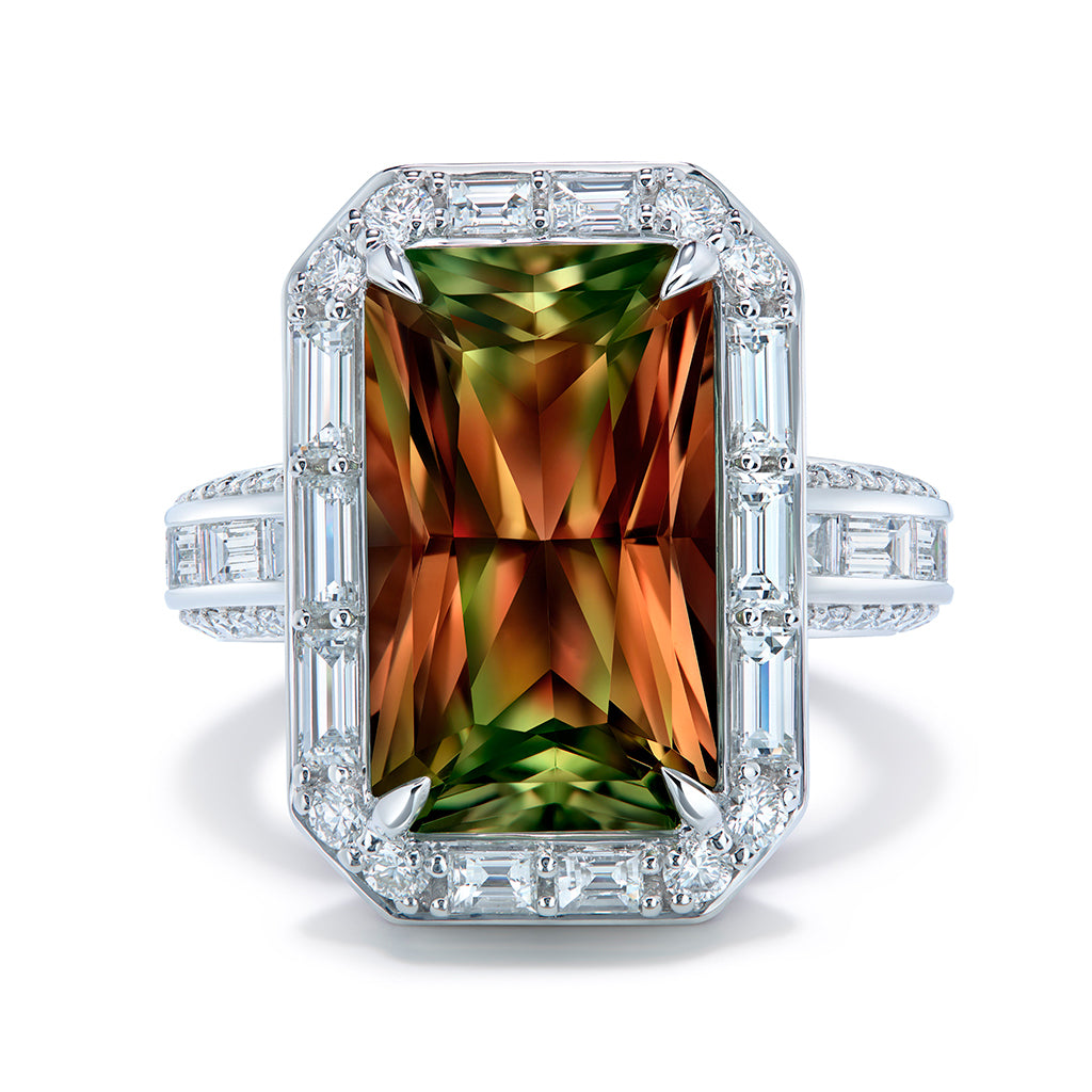 Zultanite Ring with D Flawless Diamonds set in 18K White Gold – Kat ...