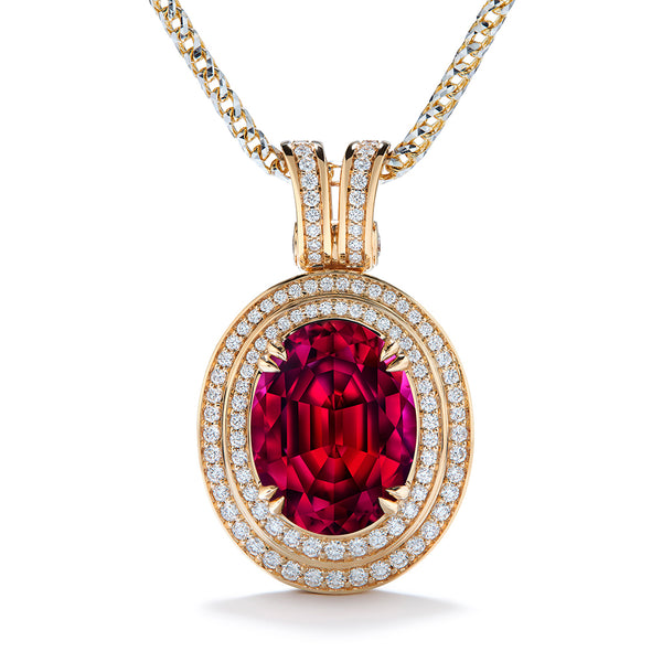 Top Crystal Cruzeiro Rubellite Tourmaline Necklace with D Flawless ...