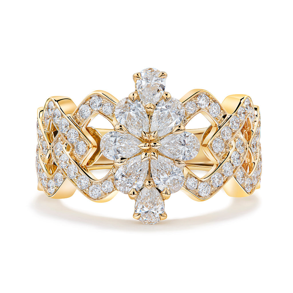 D Flawless Diamond Ring set in 18K Yellow Gold – Kat Florence