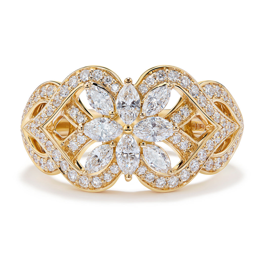 D Flawless Diamond Ring set in 18K Yellow Gold – Kat Florence